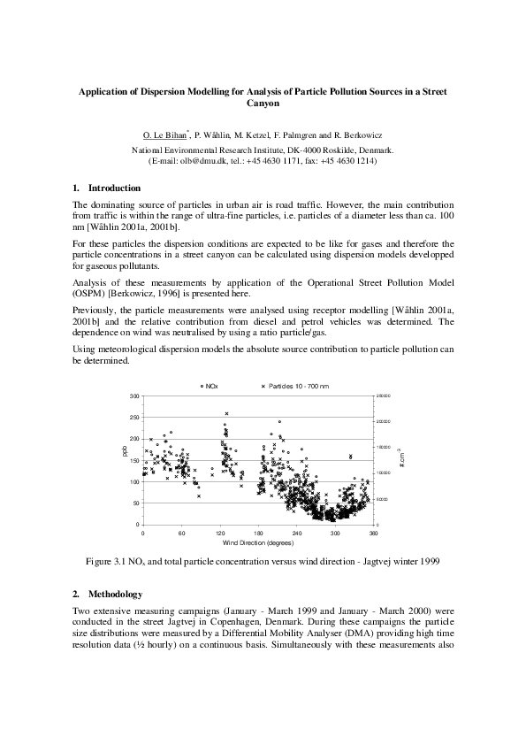 (PDF) Application of Dispersion Modelling for Analysis of Particle ...