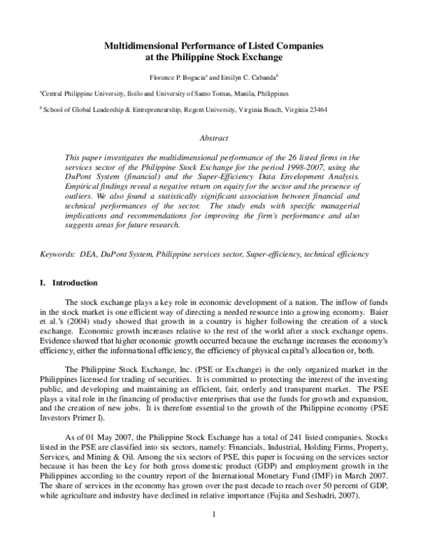 (PDF) Multidimensional performance of listed companies at the ...