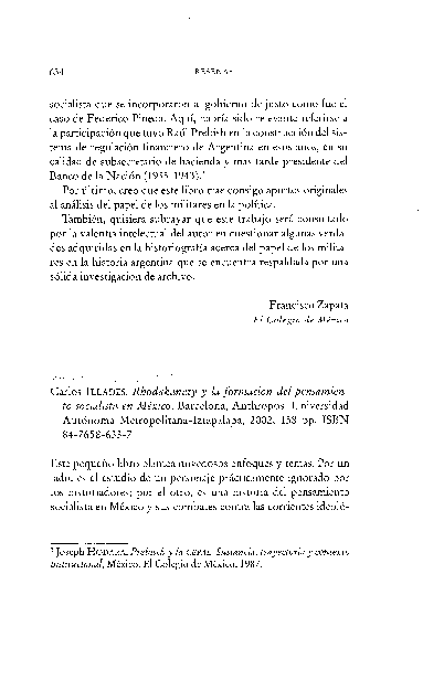 (PDF) Sobre Carlos Illades, Rhodakanaty y la formación del pensamiento ...