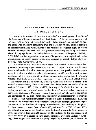 (PDF) The Dilemma of the Phatic Function