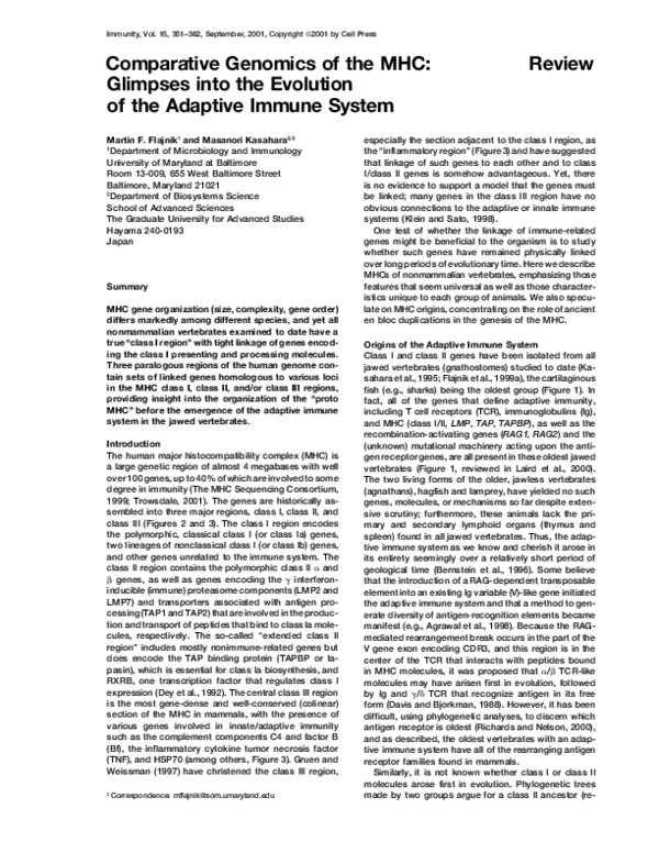 (PDF) Comparative Genomics of the MHC