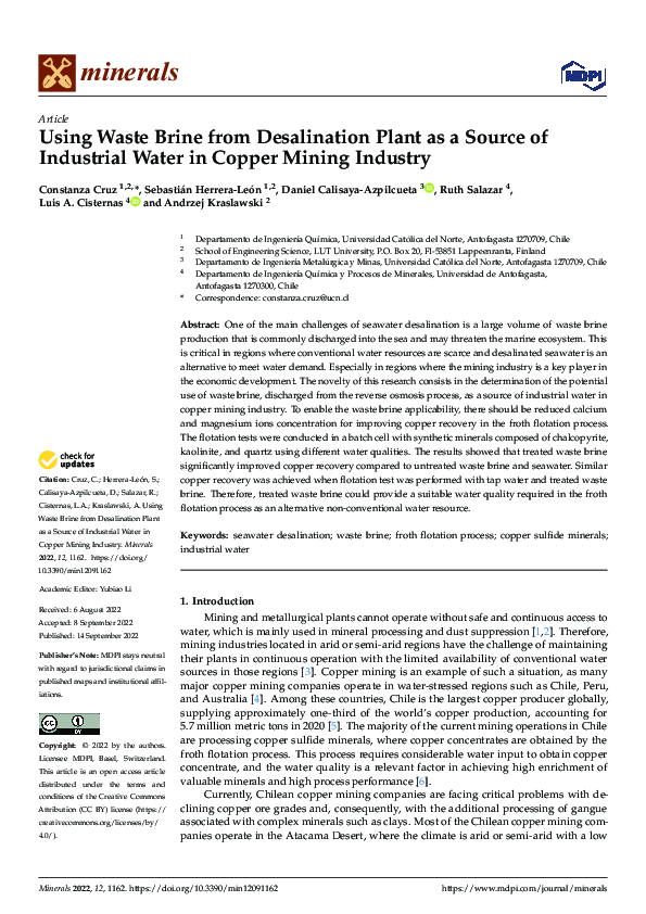 (PDF) Using Waste Brine from Desalination Plant as a Source of ...