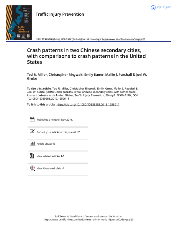 (PDF) Crash patterns in two Chinese secondary cities, with comparisons ...