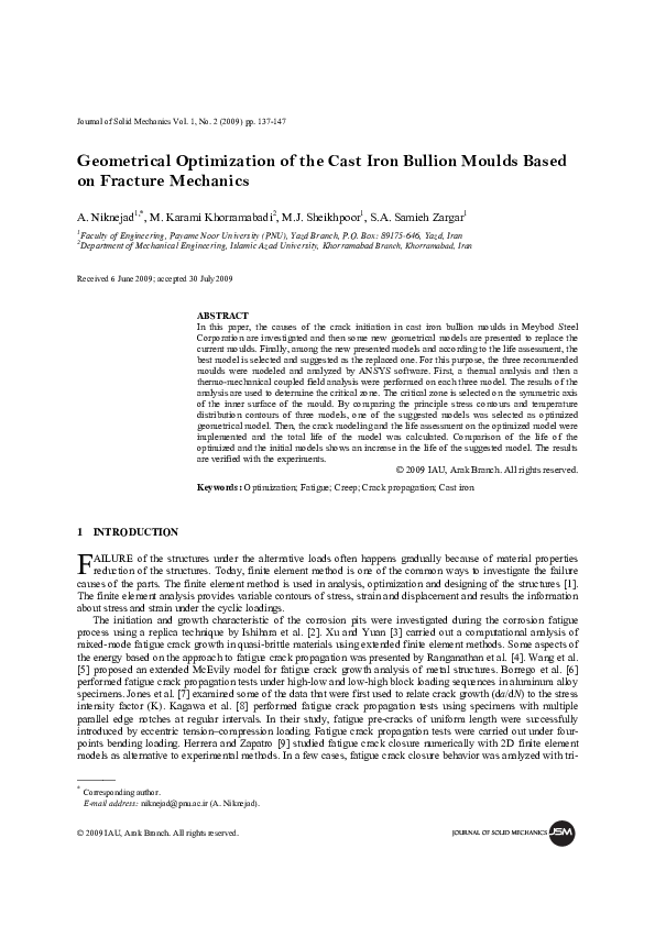 (PDF) Geometrical Optimization of the Cast Iron Bullion Moulds Based on ...