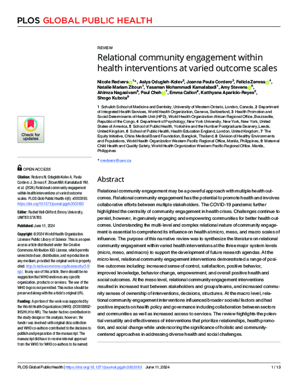 (PDF) Relational community engagement within health interventions at ...