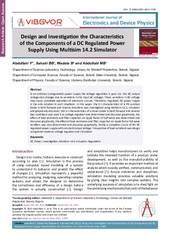 (PDF) Design and Investigation the Characteristics of the Components of ...