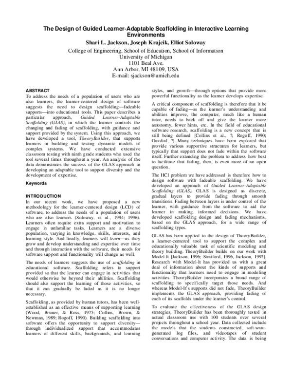 (PDF) The design of guided learner-adaptable scaffolding in interactive ...