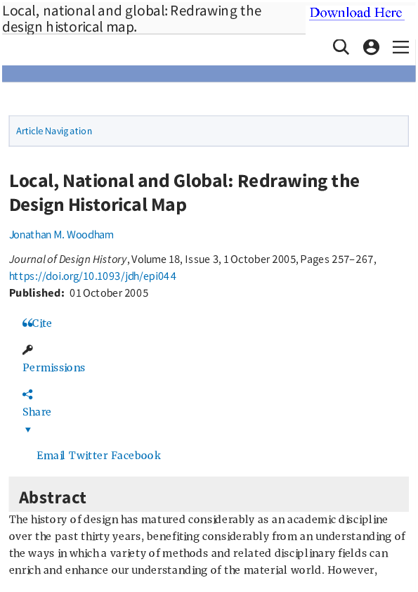 (PDF) Local, National and Global: Redrawing the Design Historical Map