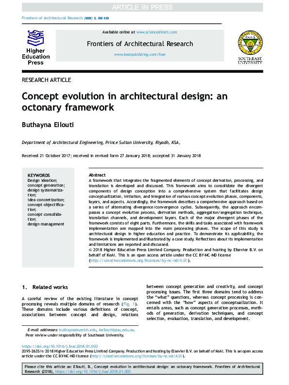 (PDF) Concept evolution in architectural design: an octonary framework