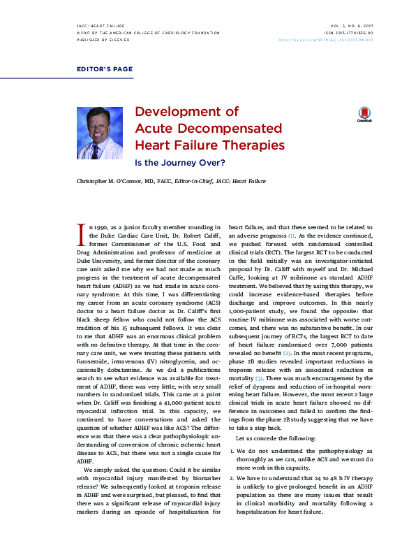 (PDF) Development of Acute Decompensated Heart Failure Among Hospital ...
