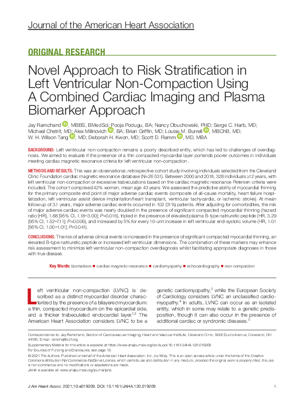 (PDF) Novel Approach to Risk Stratification in Left Ventricular Non ...