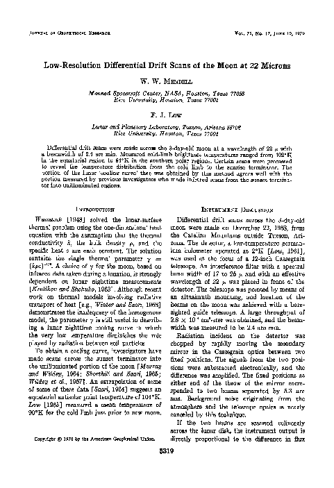 (PDF) Low-resolution differential drift scans of the Moon at 22 microns