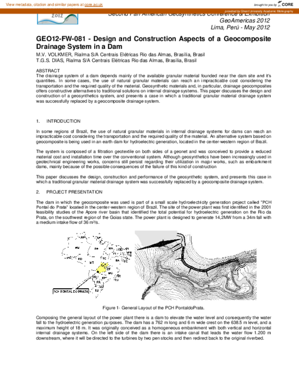 (PDF) Design and construction aspects of a geocomposite system in a dam