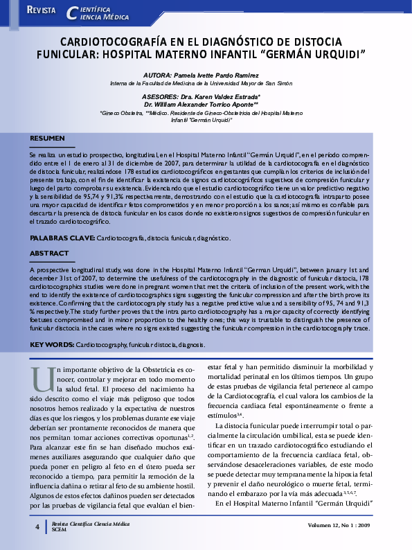 (PDF) Cardiotocografía en El Diagnóstico De Distocia Funicular ...