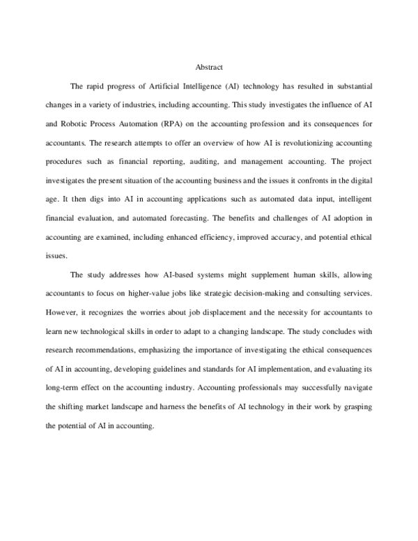 (PDF) The Impact of Artificial Intelligence Application on the Accounting Profession