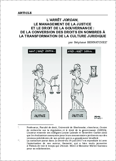 (PDF) L’Arrêt Jordan, Le Management De La Justice et Le Droit De La ...