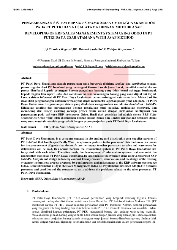 (PDF) Pengembangan Sistem Erp Sales Management Menggunakan Odoo Pada Pt Putri Daya Usahatama ...