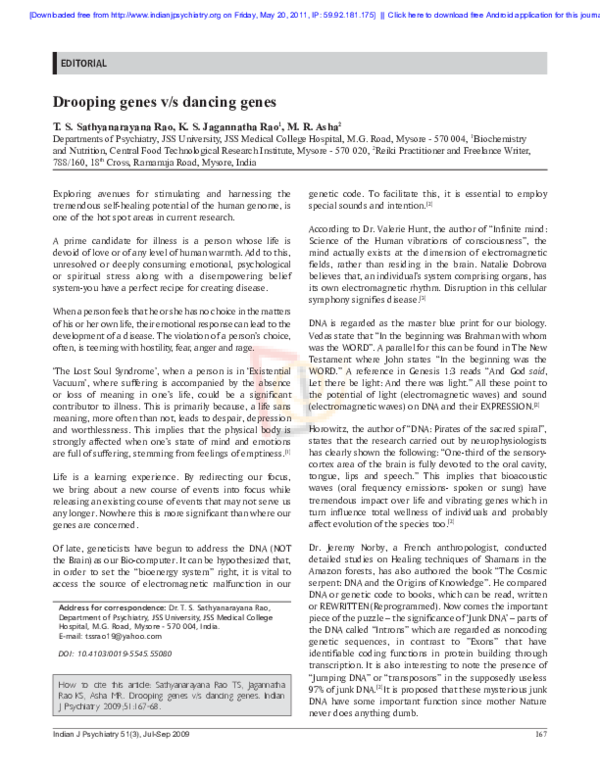 (PDF) Drooping genes v/s dancing genes