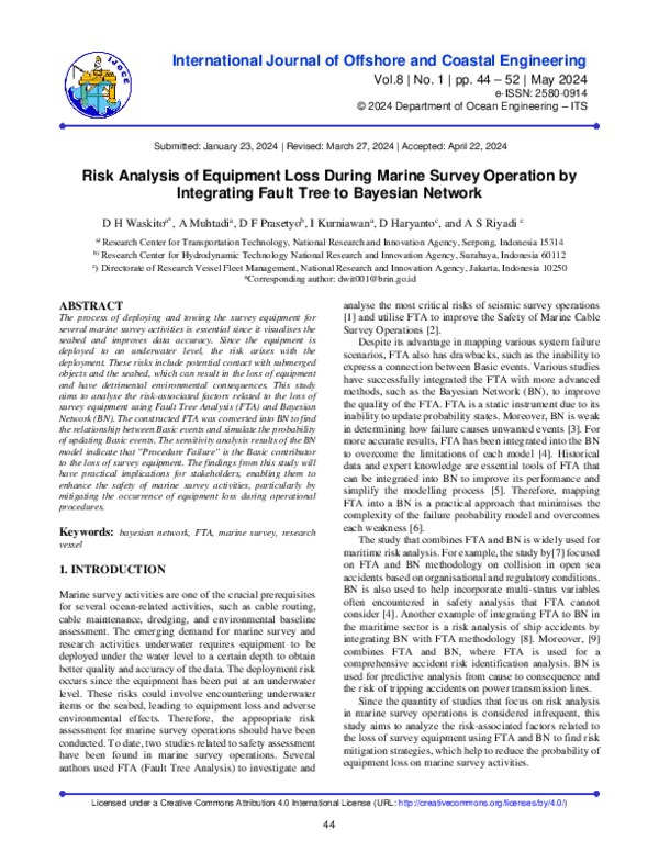 (PDF) Risk Analysis of Equipment Loss During Marine Survey Operation by Integrating Fault Tree ...