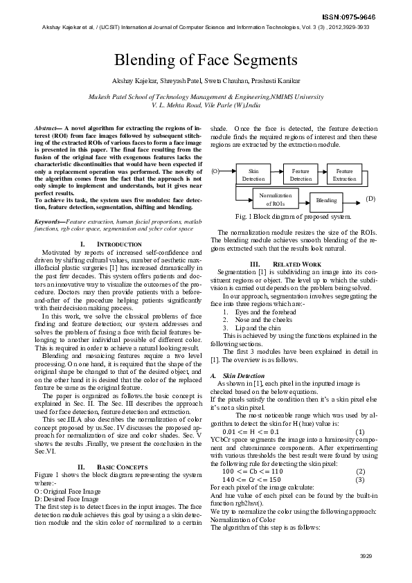 (PDF) Blending of Face Segments
