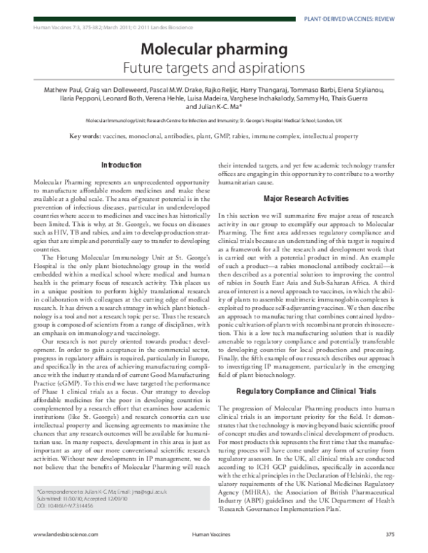 (PDF) Molecular pharming