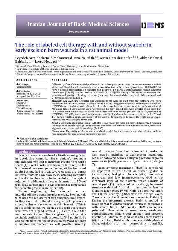 (PDF) The role of labeled cell therapy with and without scaffold in ...