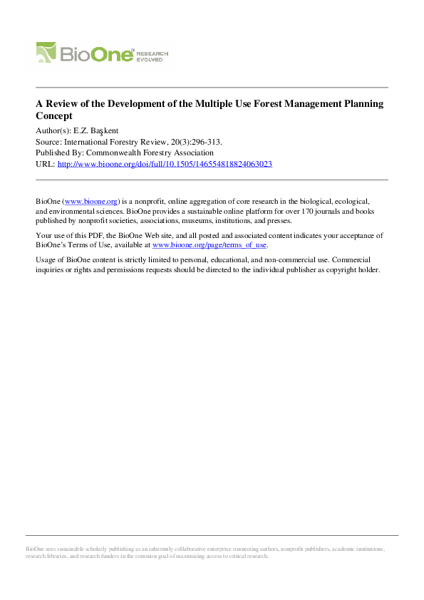 A review of the development of the multiple use forest management ...
