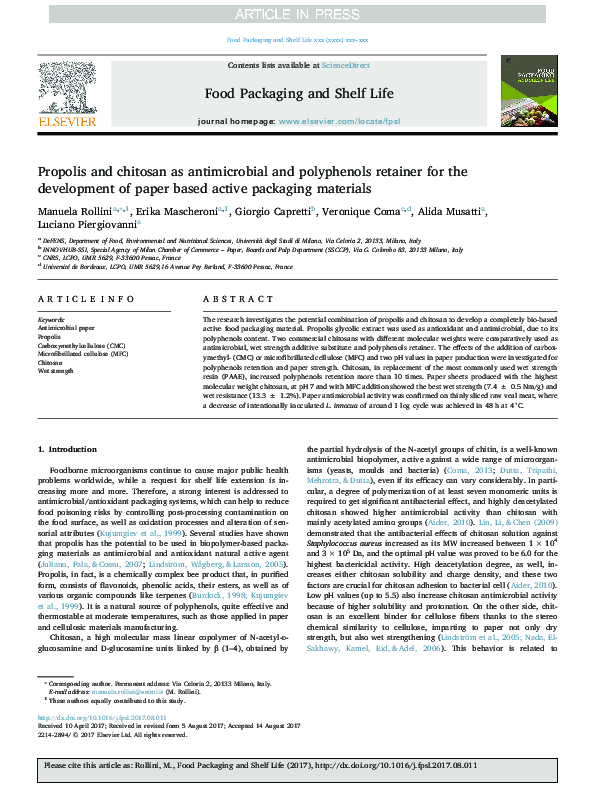 (PDF) Propolis and chitosan as antimicrobial and polyphenols retainer for the development of ...