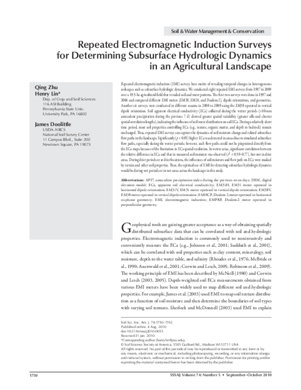(PDF) Repeated Electromagnetic Induction Surveys for Determining Subsurface Hydrologic Dynamics ...