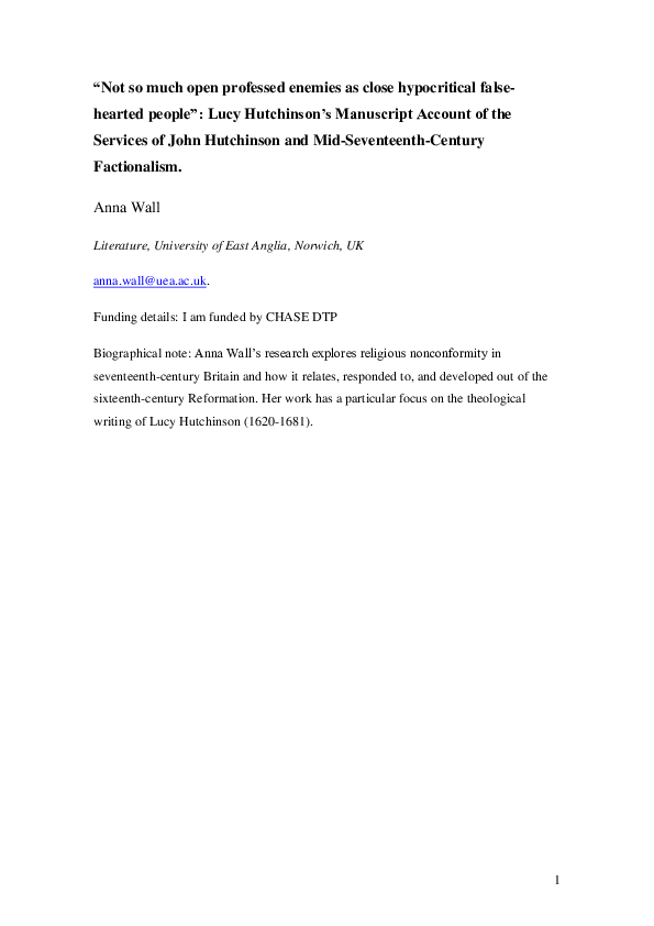 (PDF) “Not so much open professed enemies as close hypocritical false ...