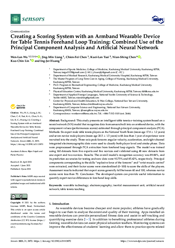 (PDF) Creating a Scoring System with an Armband Wearable Device for ...