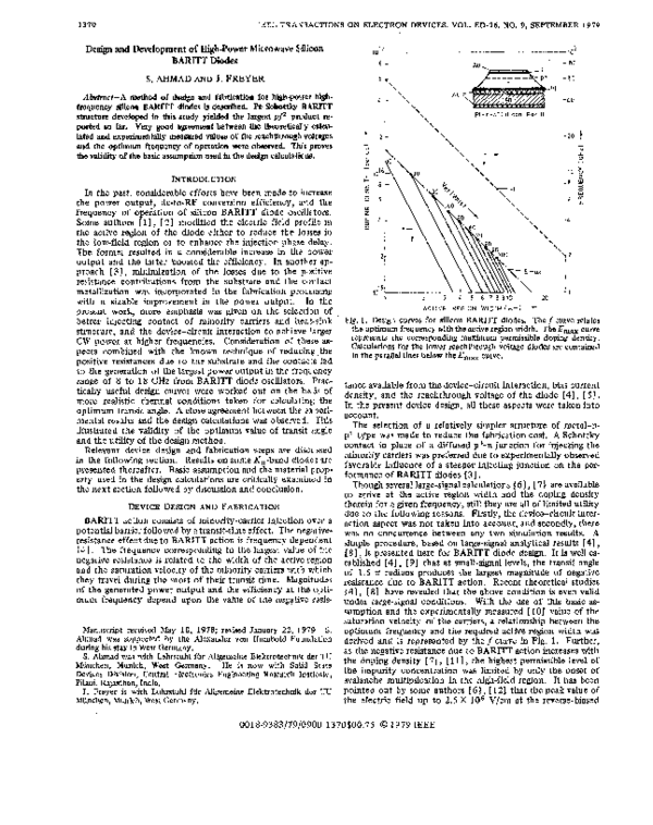 (PDF) Design and development of high-power microwave silicon BARITT diodes