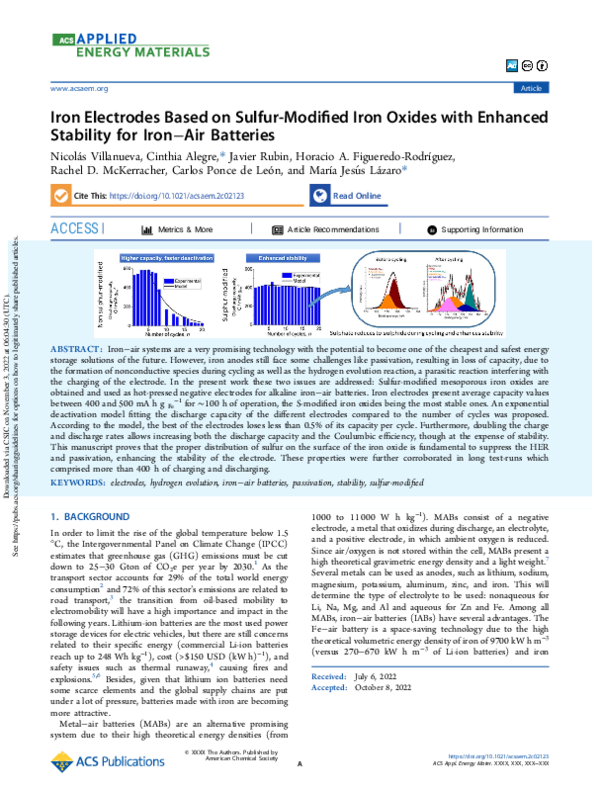 (PDF) Iron Electrodes Based on Sulfur-Modified Iron Oxides with ...