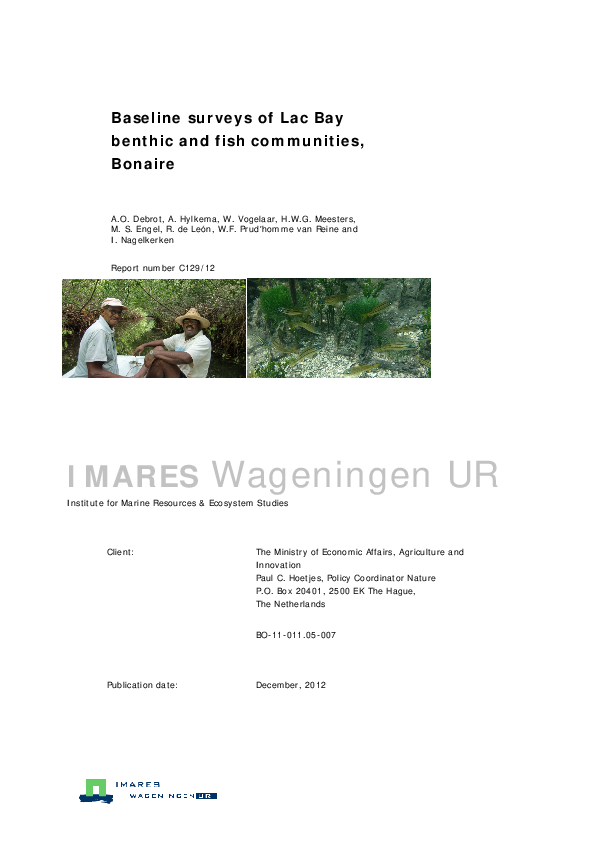 (PDF) Baseline surveys of Lac Bay benthic and fish communities, Bonaire