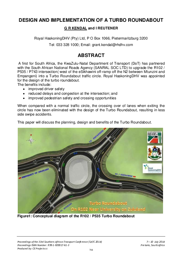 (PDF) Design and implementation of a turbo roundabout