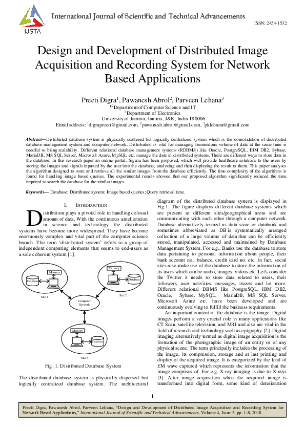 (PDF) Design and Development of Distributed Image Acquisition and Recording System for Network ...
