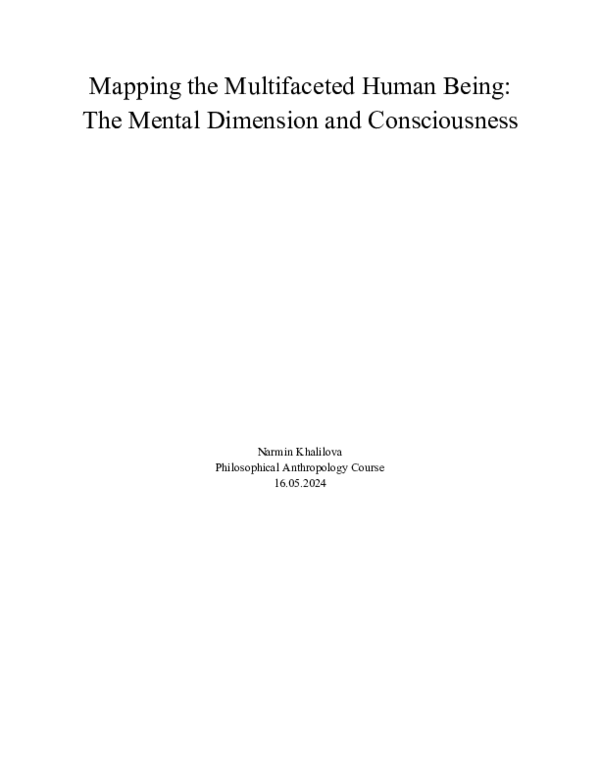 (PDF) Mental Dimensions and Consciousness