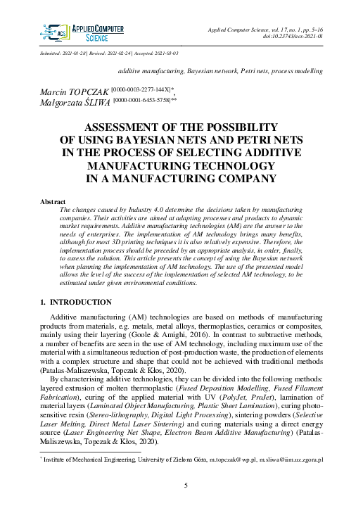 (PDF) Assessment of the Possibility of Using Bayesian Nets and Petri Nets in the Process of ...