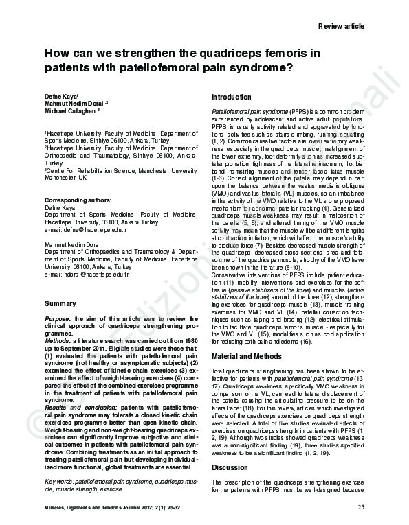 (PDF) How Can We Strengthen the Quadriceps Femoris in Patients with ...
