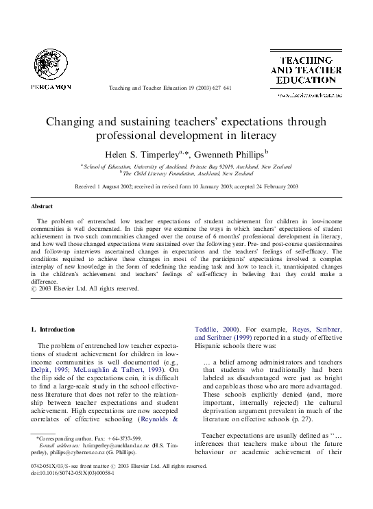 (PDF) Changing and sustaining teachers’ expectations through ...