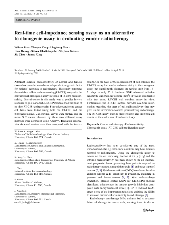 (PDF) Real-time cell-impedance sensing assay as an alternative to ...
