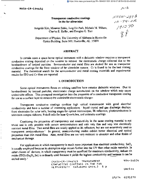 (PDF) Transparent conductive coatings in the far ultraviolet