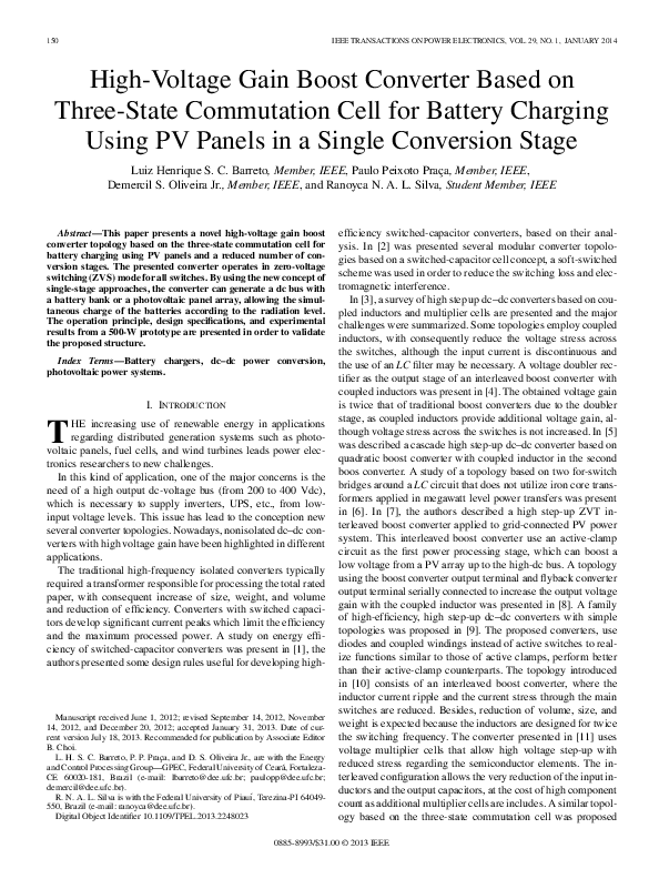 (PDF) High-Voltage Gain Boost Converter Based on Three-State ...