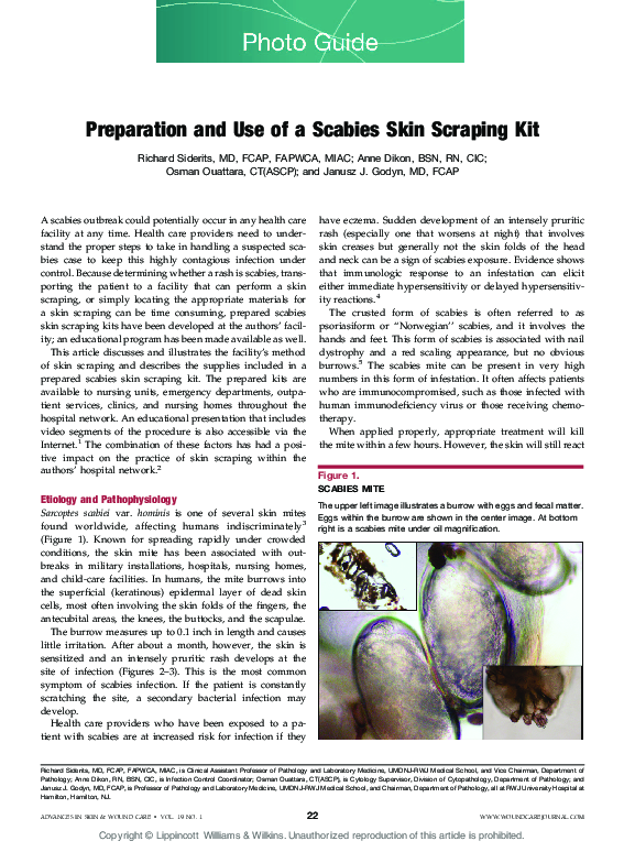 (PDF) Preparation and Use of a Scabies Skin Scraping Kit