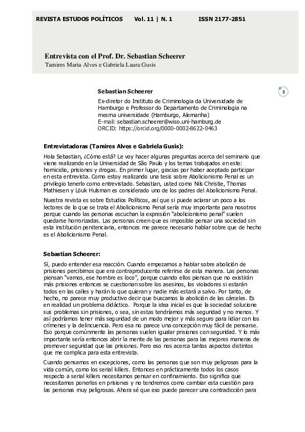 (PDF) Entrevista con el Prof. Dr. Sebastian Scheerer