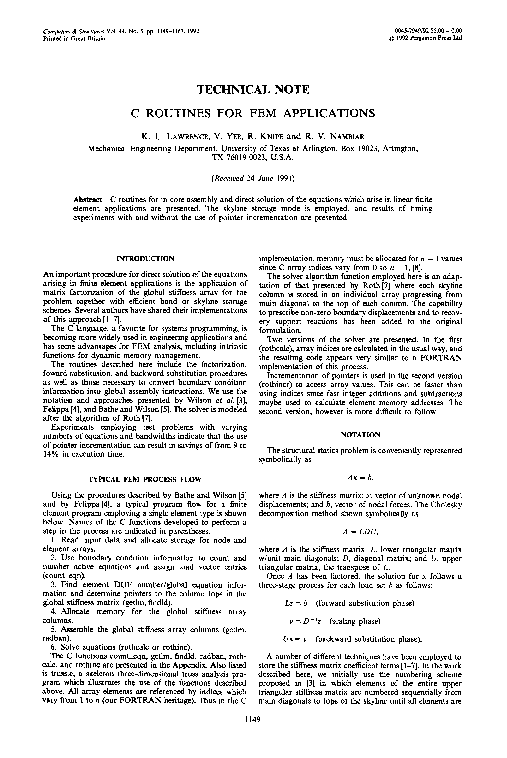 (PDF) C routines for fem applications