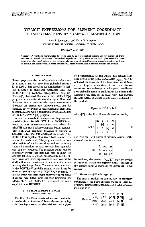 (PDF) Explicit expressions for element coordinate transformations by ...