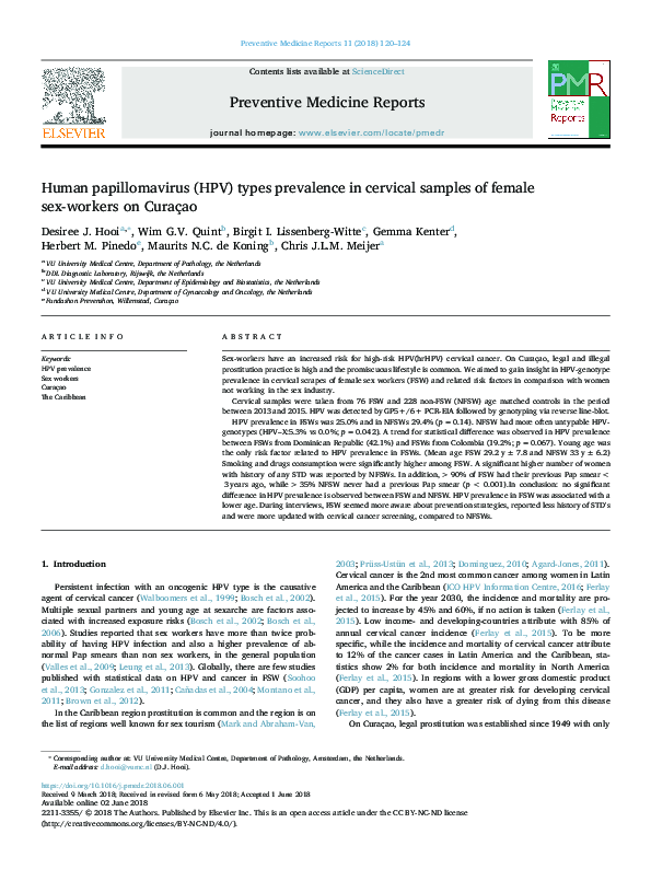 (PDF) Human papillomavirus (HPV) types prevalence in cervical samples ...