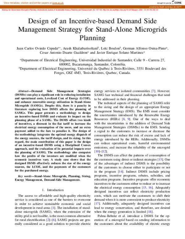 (PDF) Design of an Incentive-based Demand Side Management Strategy for Stand-Alone Microgrids ...
