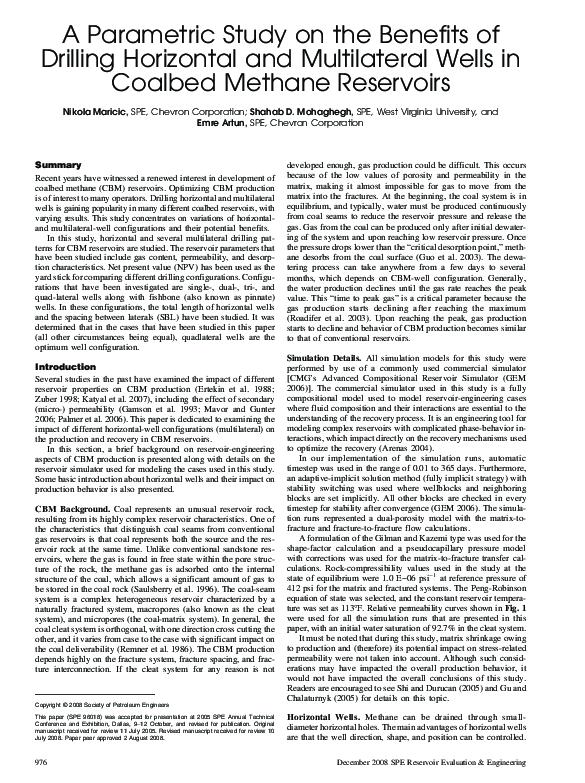 (PDF) A Parametric Study on the Benefits of Drilling Horizontal and ...